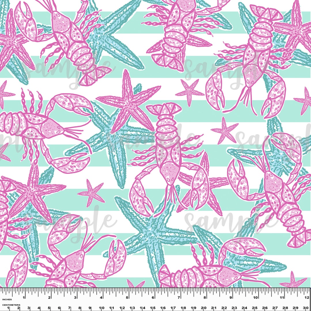 Lobsters. Preppy Theme. Palm Beach. Lilly P Inspired. Printed Pattern ...