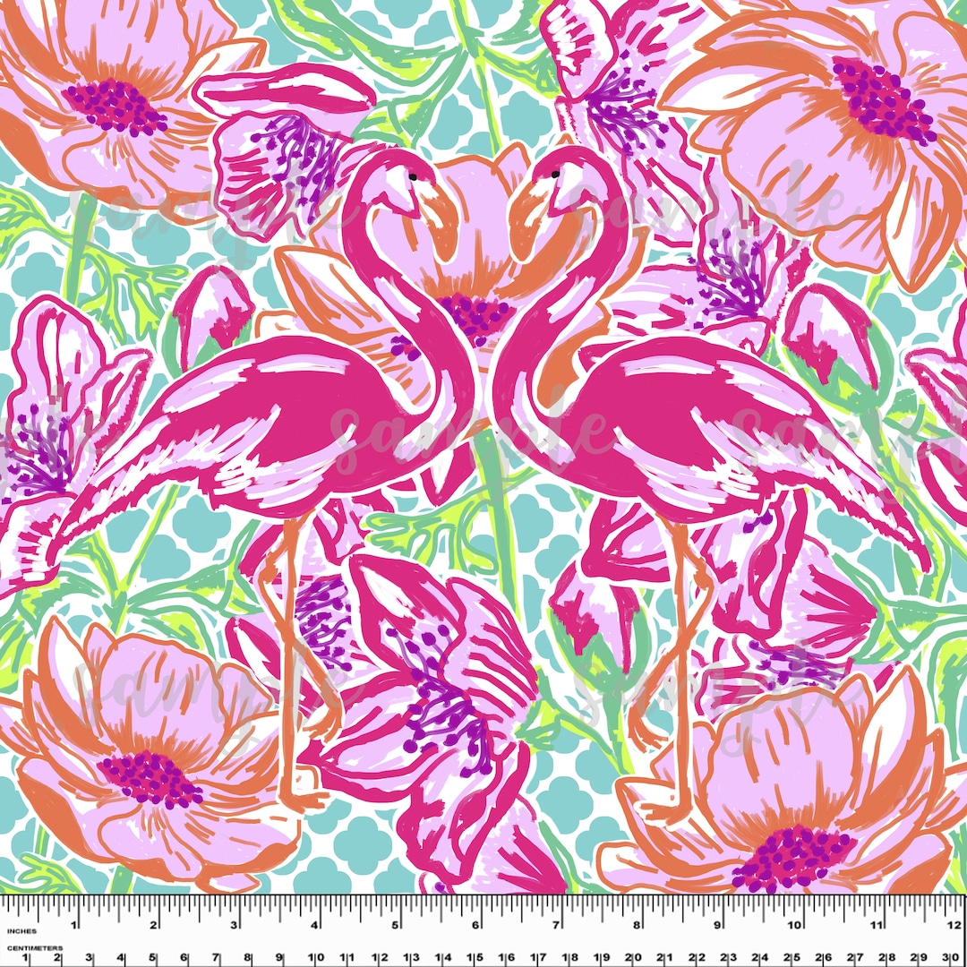 Flamingo. Preppy Theme. Palm Beach. Lilly P Inspired. Printed Pattern ...