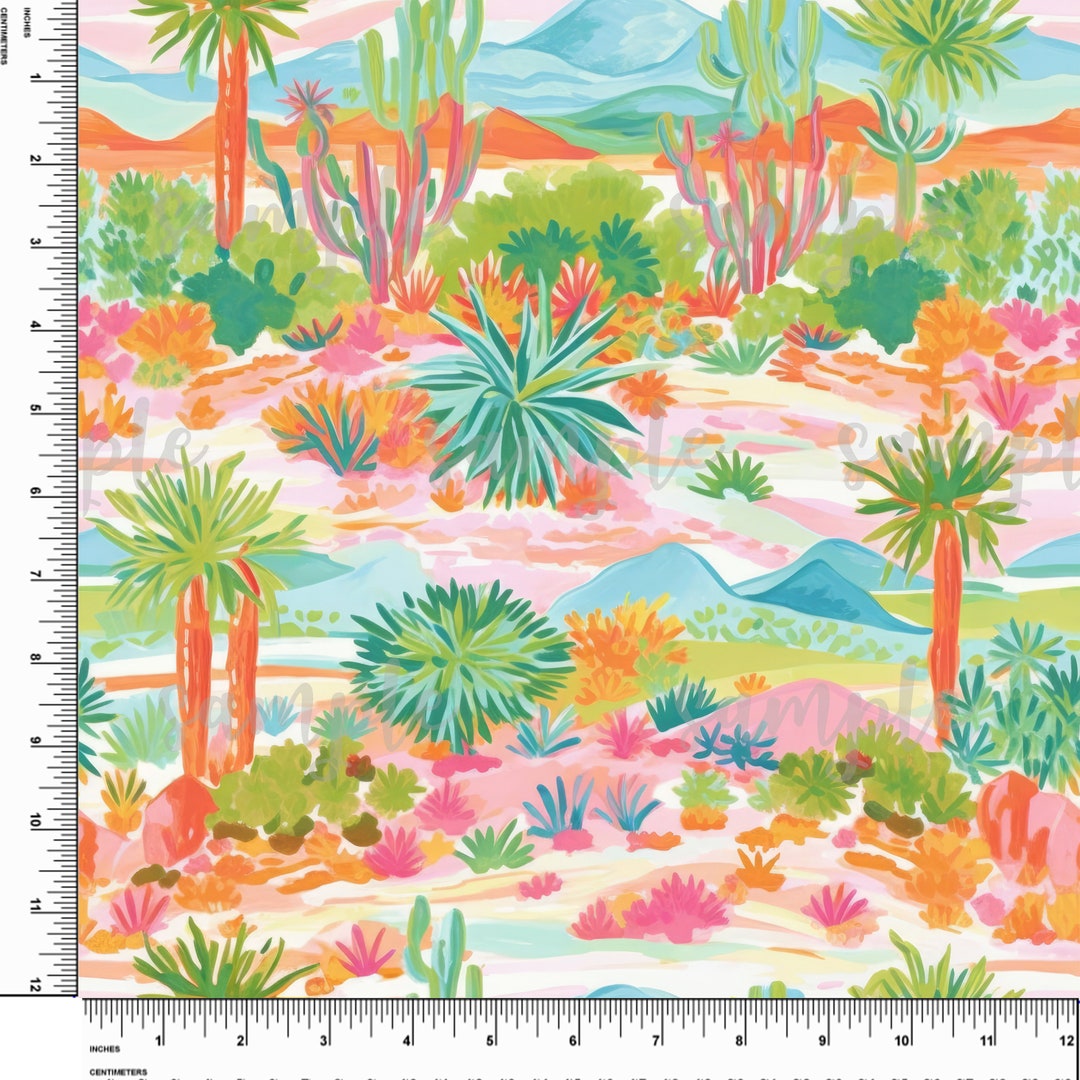 Desert Palm Tree Cacti. Preppy Theme. Scenery. Lilly P - Etsy