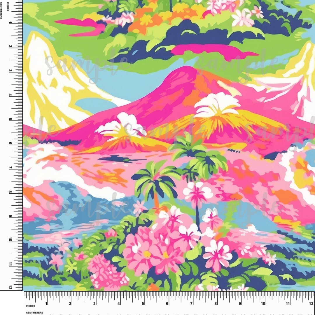 Plants, Flowers, Island. Preppy. Volcano. Lilly P Inspired. Printed ...