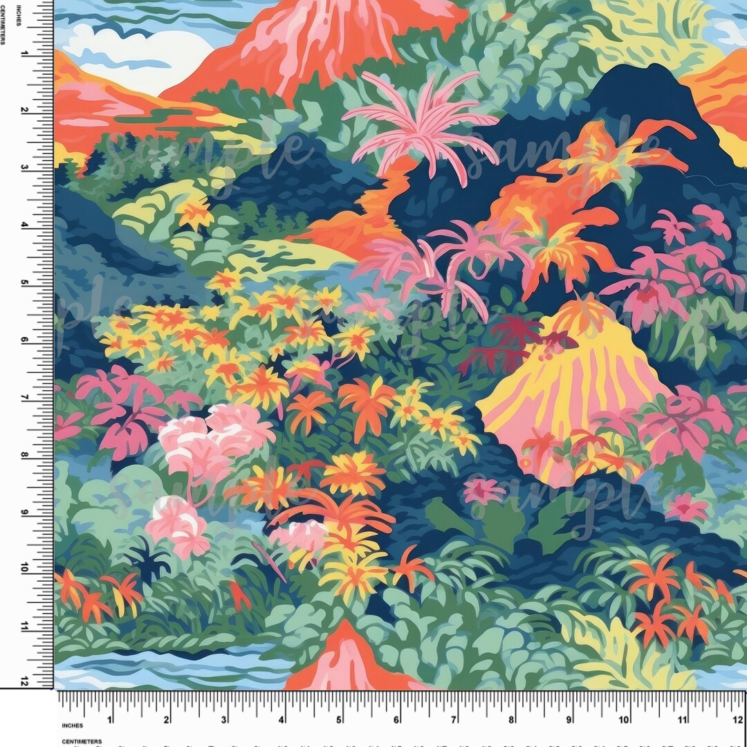 Plants, Flowers, Island. Preppy. Volcano. Lilly P Inspired. Printed ...