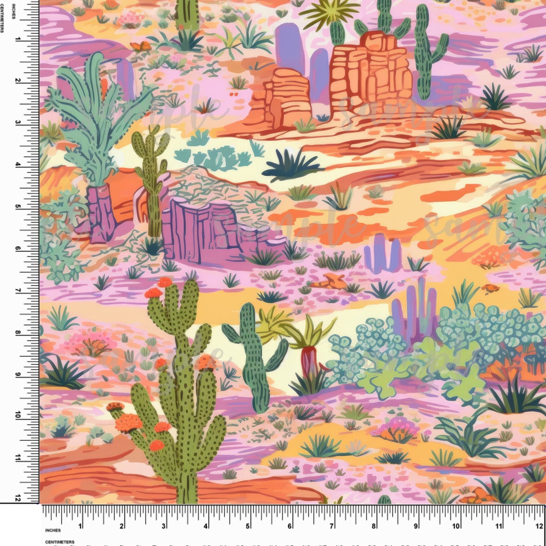 Desert, Cacti, Plants. Preppy Theme. Scenery. Lilly P Inspired. Printed ...