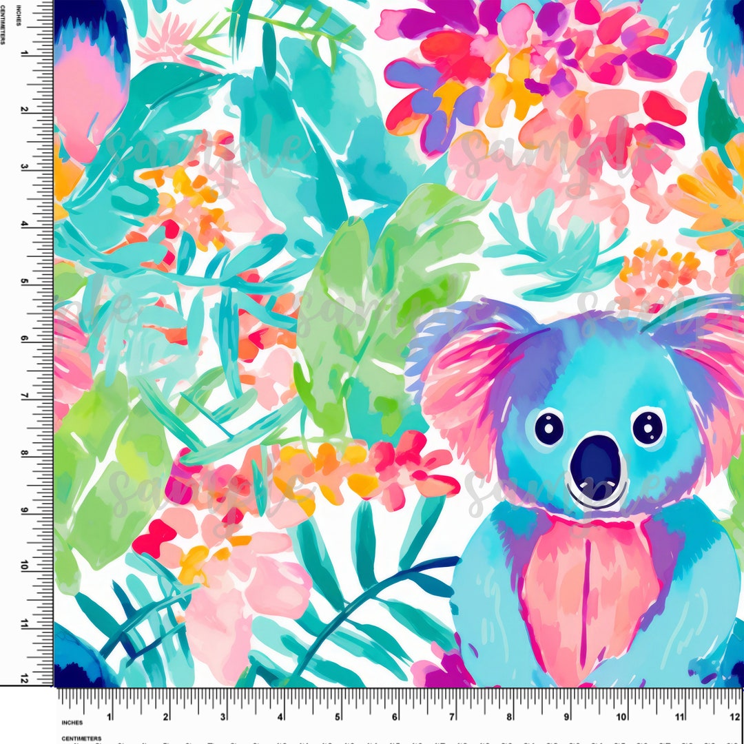 Koala Plants Flowers. Preppy Theme. Animals. Lilly P - Etsy