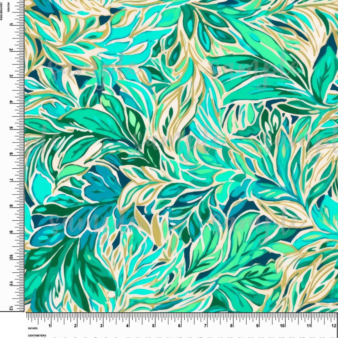 Plants, Cyan, Yellow. Preppy. Island Beach. Lilly P Inspired. Printed ...