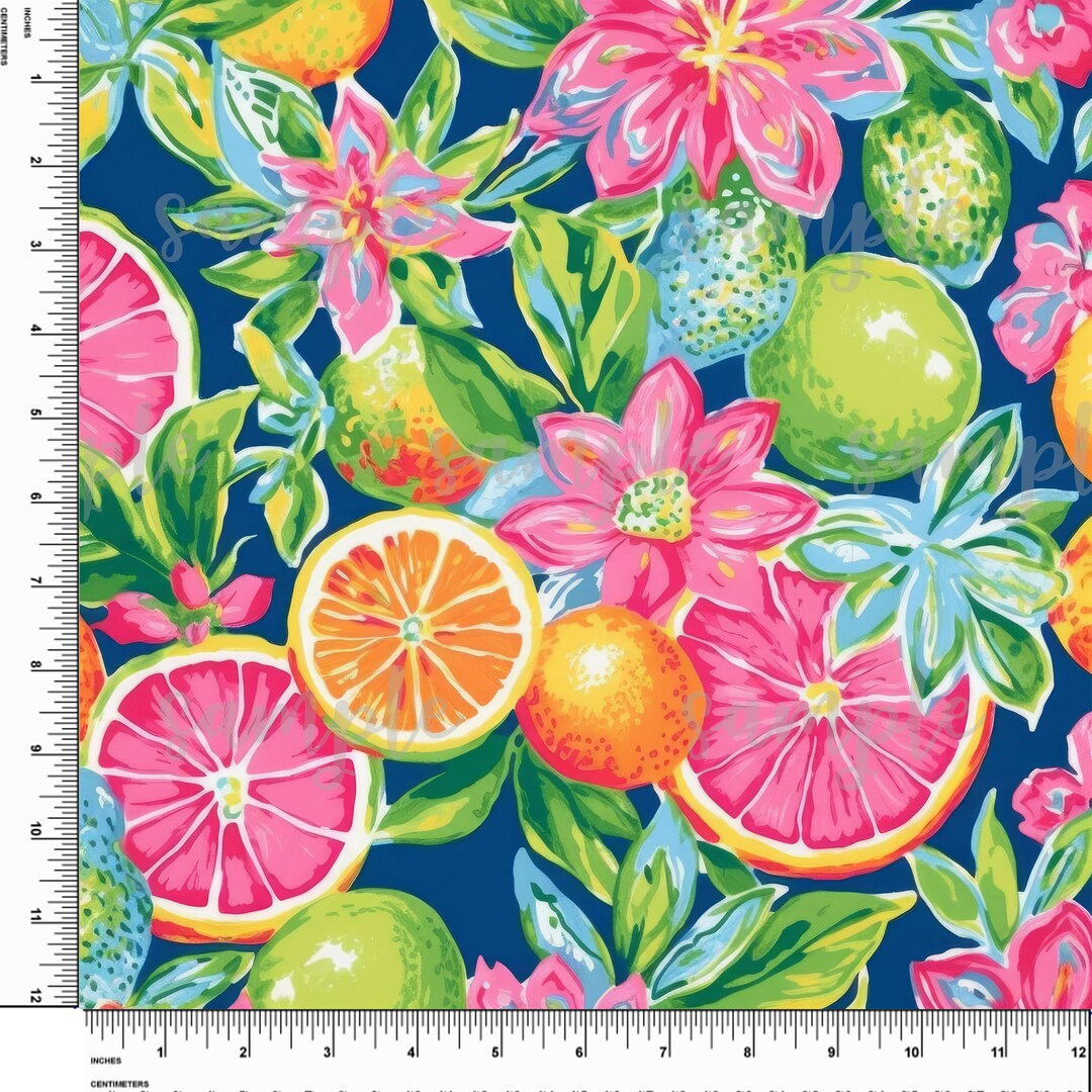 Orange, Lime, Fruit. Preppy Theme. Tropical. Lilly P Inspired. Printed ...
