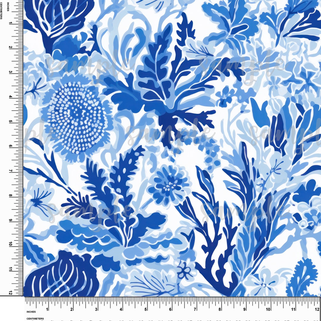 Coral Reef, Blue, Water. Preppy Theme. Ocean. Lilly P Inspired. Printed ...