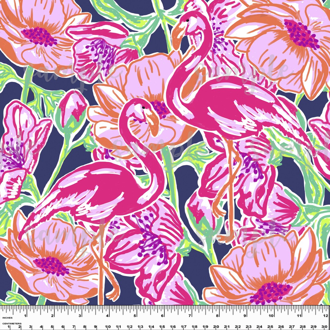 Flamingo. Preppy Theme. Palm Beach. Lilly P Inspired. Printed Pattern ...