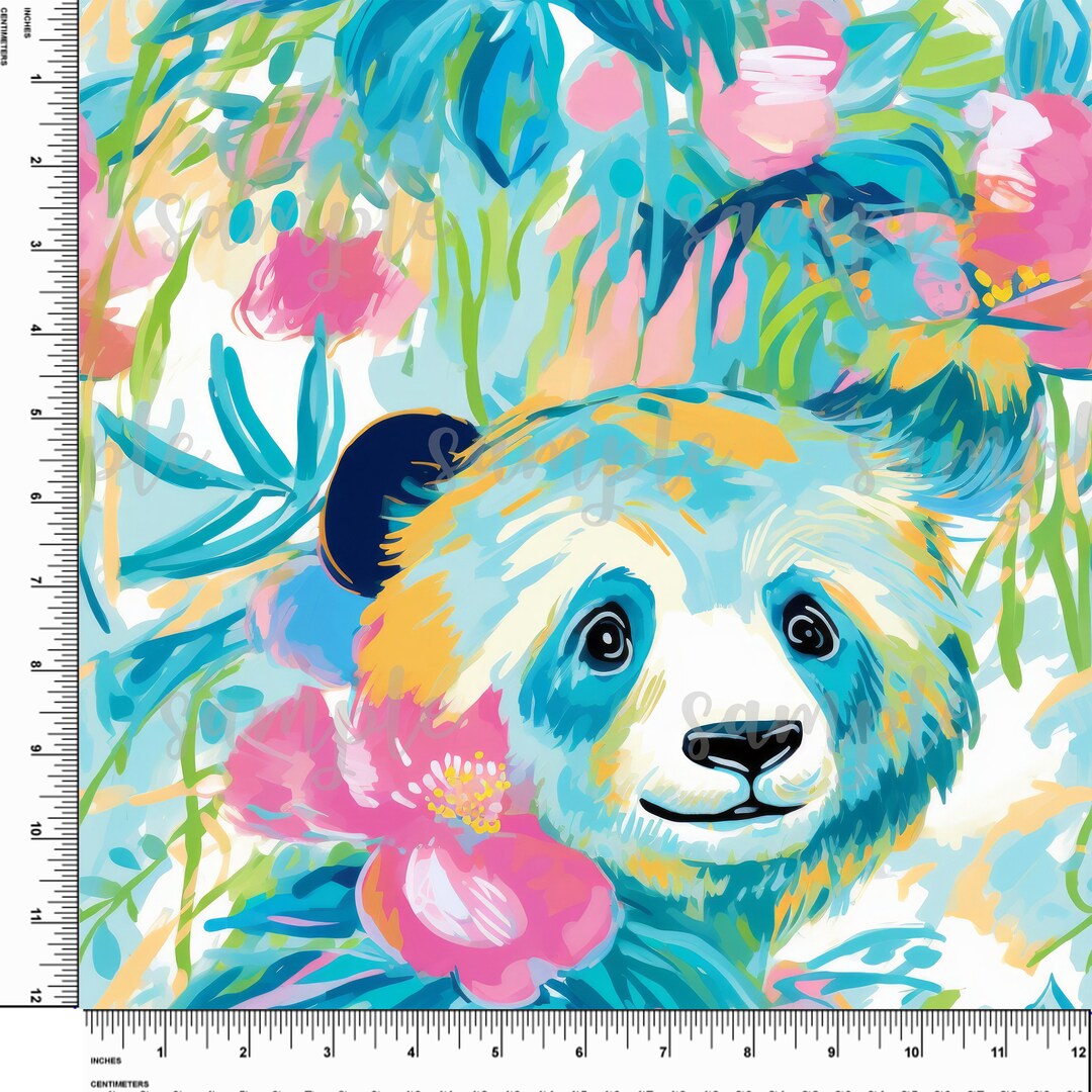 Panda Bear, Bear, Flowers. Preppy. Animals. Lilly P Inspired. Printed ...