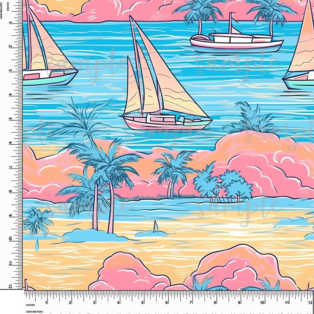 Boats, Sunset, Ocean. Preppy. Sailboats. Lilly P Inspired. Printed ...