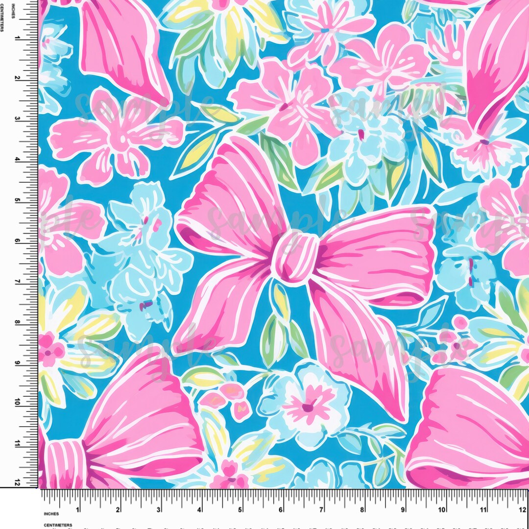 Bows, Floral, Flowers. Preppy Theme. Lilly P Inspired. Printed Pattern ...