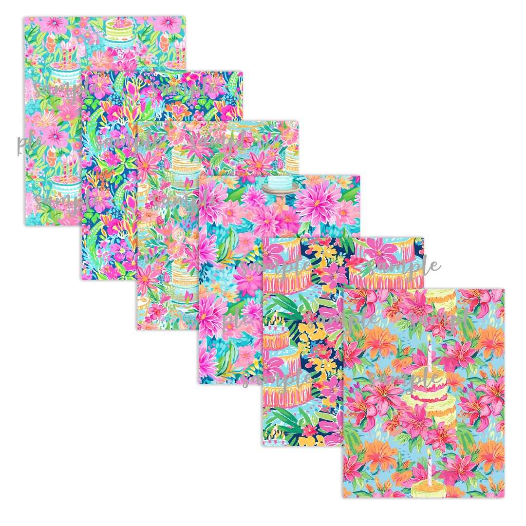 Birthday Cake. Preppy Theme. Lilly P Inspired. Printed Pattern Vinyl ...