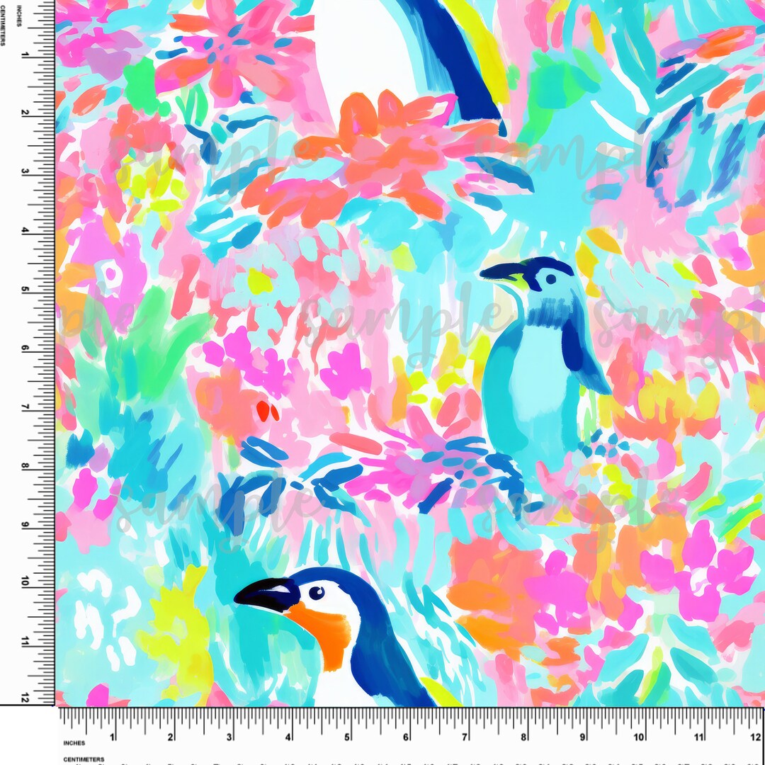 Penguin, Colorful, Flowers. Preppy. Animals. Lilly P Inspired. Printed ...