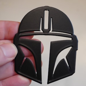 Mandalorian Helmet Emblem / Stainless Steel / Powered Coated / Metal ...