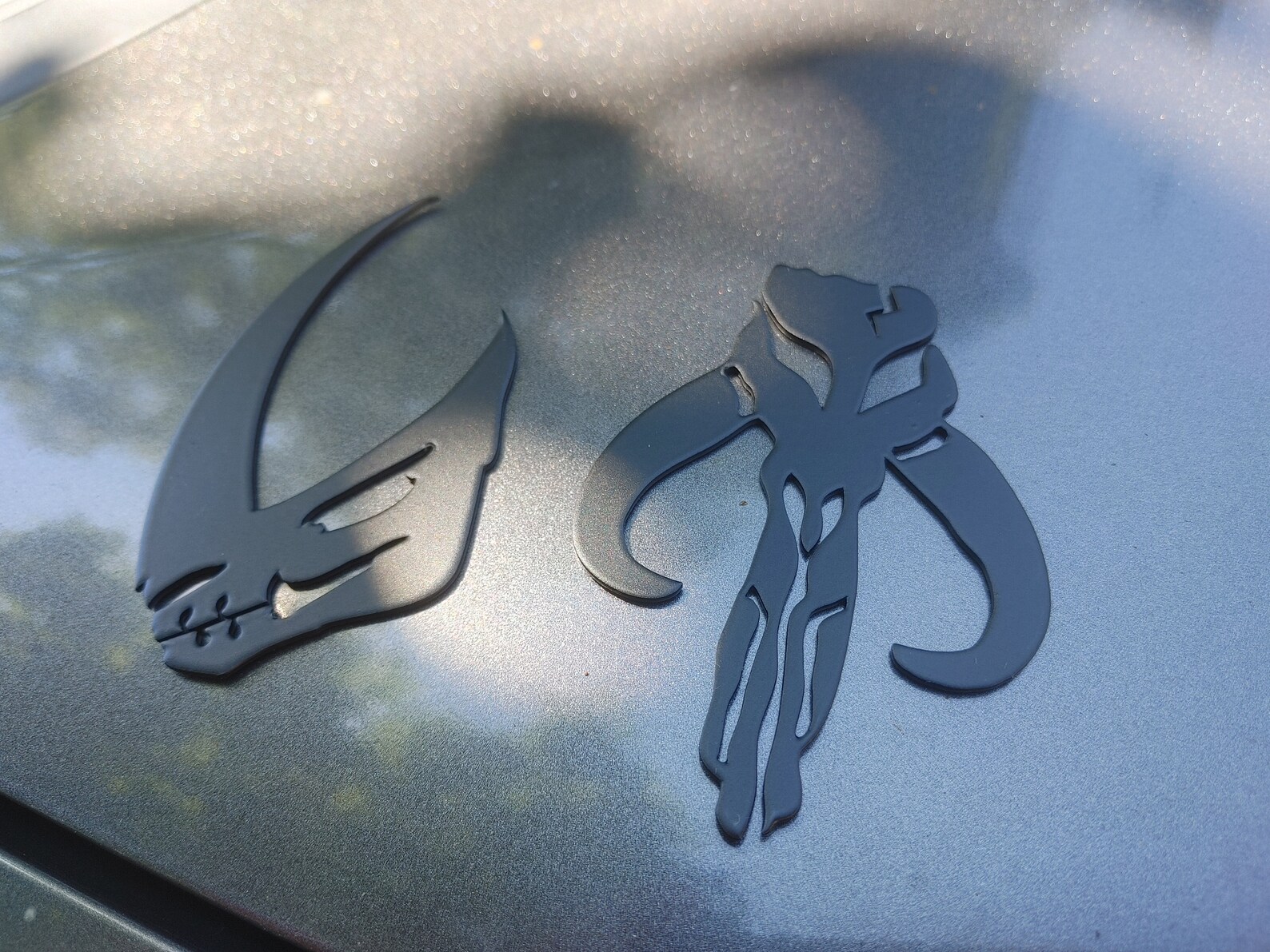 Mandalorian Emblem // Stainless Steel // Powered Coated // - Etsy