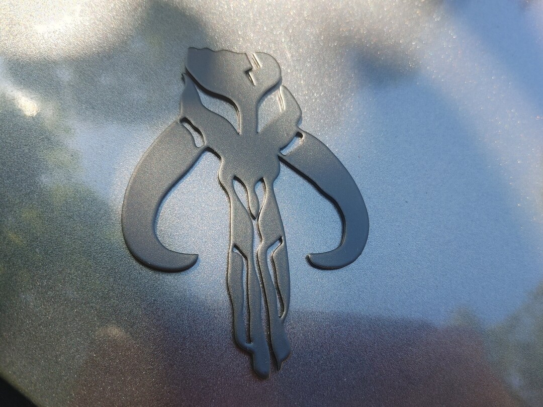 Mandalorian Emblem // Stainless Steel // Powered Coated // - Etsy