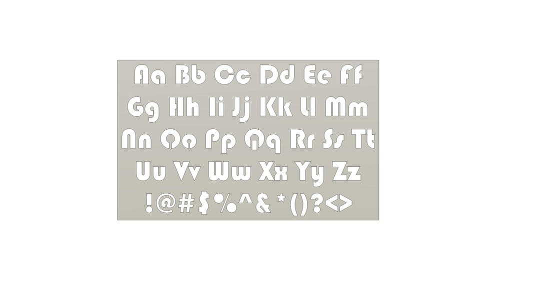 Rounded Font DXF and SVG Stencil / Dxf Font / Rounded Font Alphabet ...