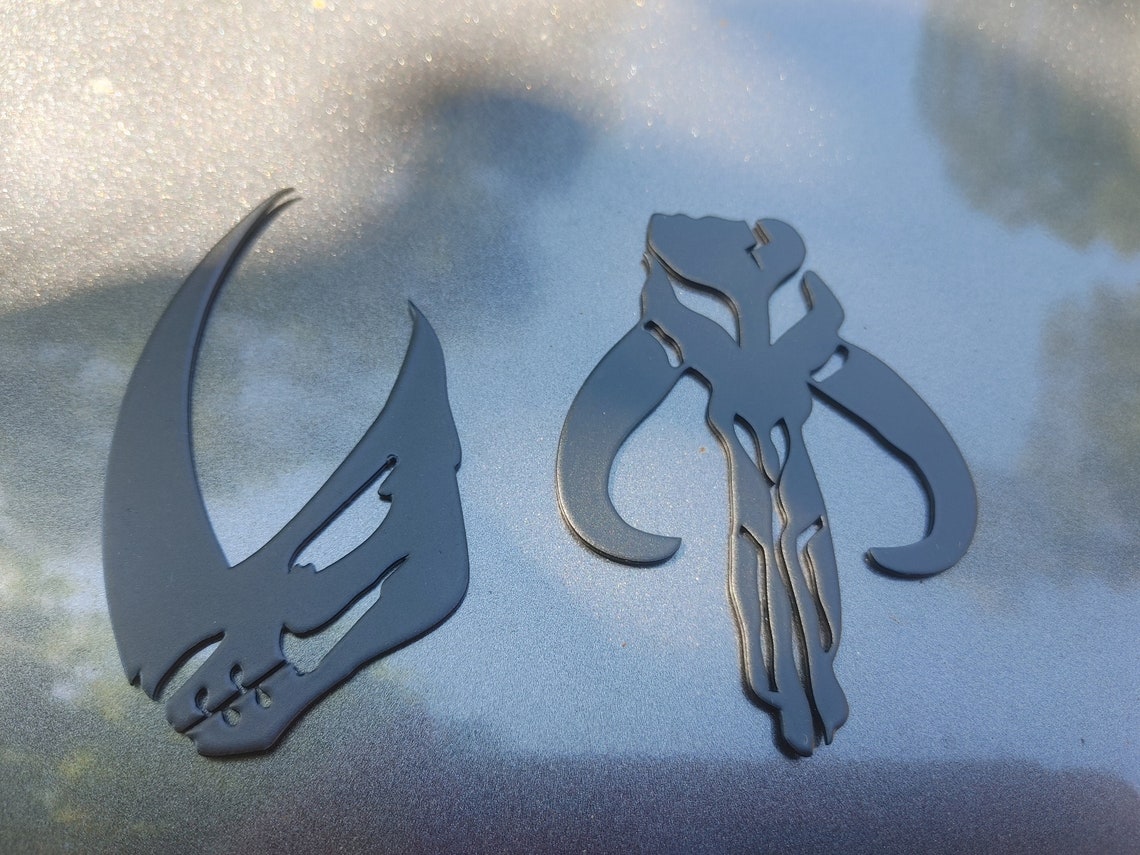 Mandalorian Emblem // Stainless Steel // Powered Coated // - Etsy