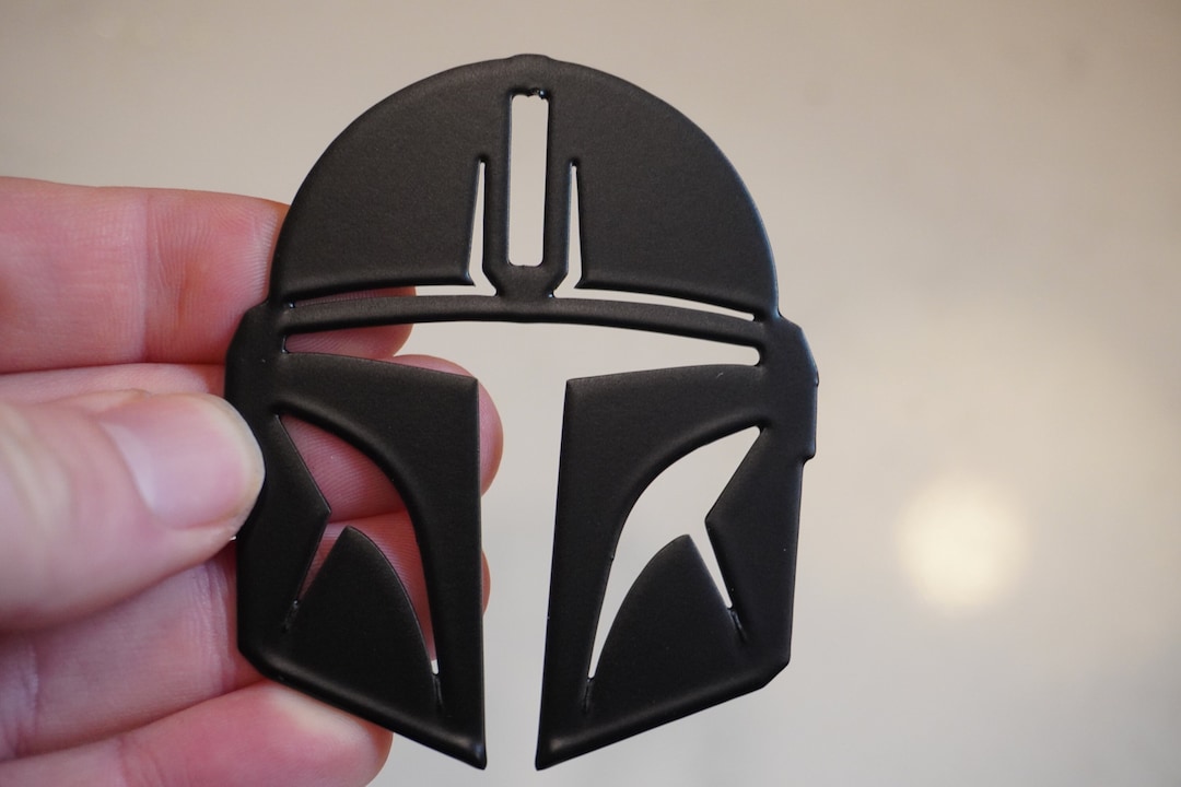 Mandalorian Helmet Emblem / Stainless Steel / Powered Coated / Metal ...