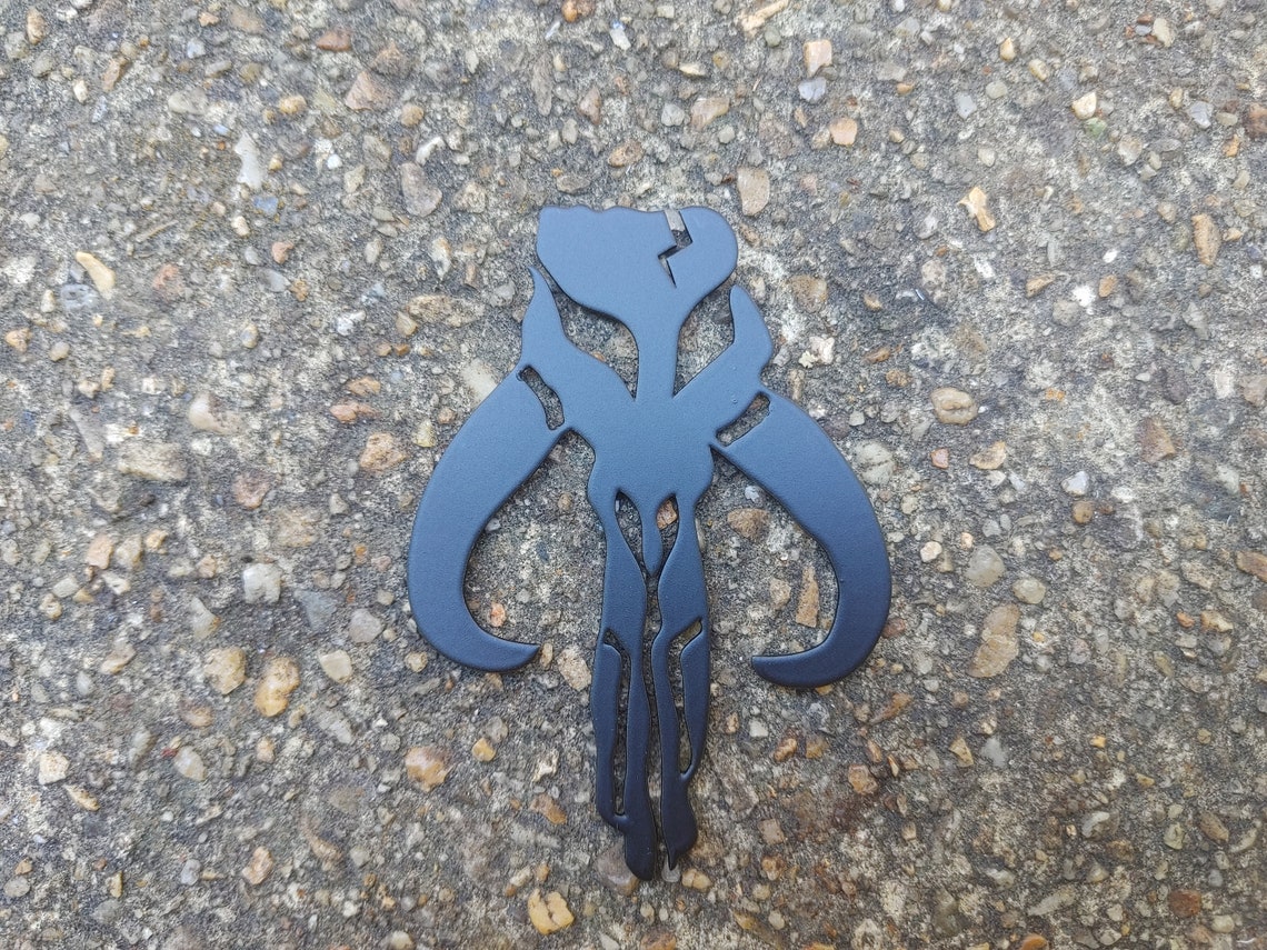 Mandalorian Emblem // Stainless Steel // Powered Coated // - Etsy