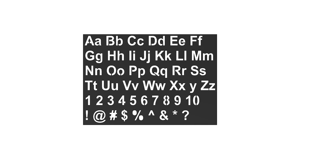 Arial Font DXF and SVG Stencil / Dxf Font / Arial Font Alphabet / CNC ...