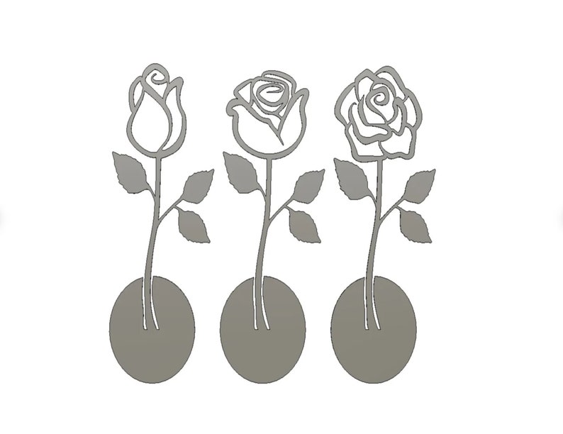 Blooming Rose Set .SVG File // Metal Rose // Steel Rose // - Etsy
