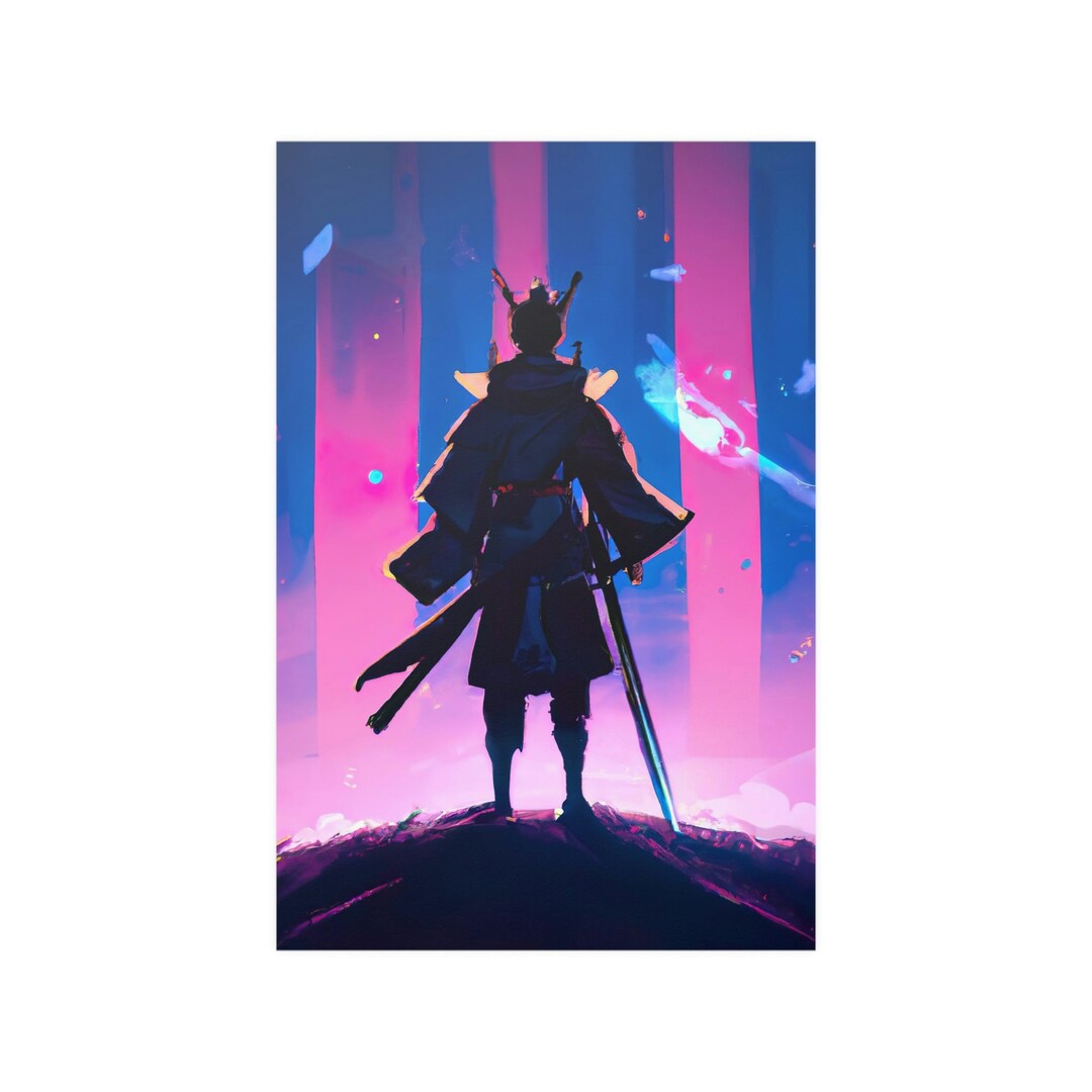 Cyberpunk Samurai Poster / Cyber Art / Samurai Poster / Game Room ...