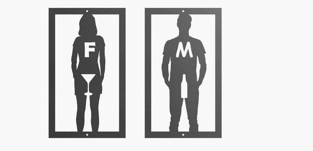 Funny Man Woman Restroom Dxf and Svg File / Bathroom Sign / Restaurant ...