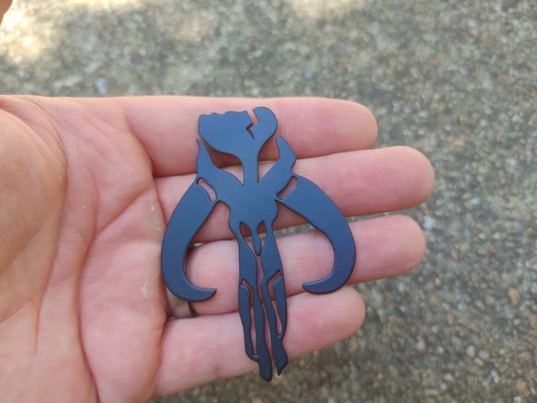 Mandalorian Emblem // Stainless Steel // Powered Coated // Metal Badge ...