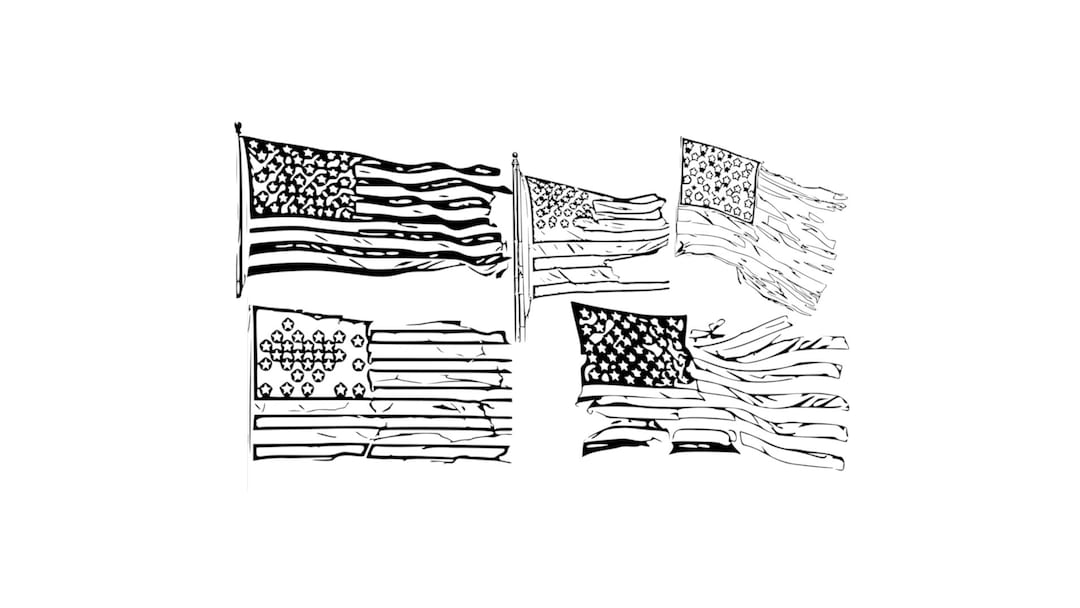 5 War Torn American Flags SVG Files / American Flag / Flag Cutting ...