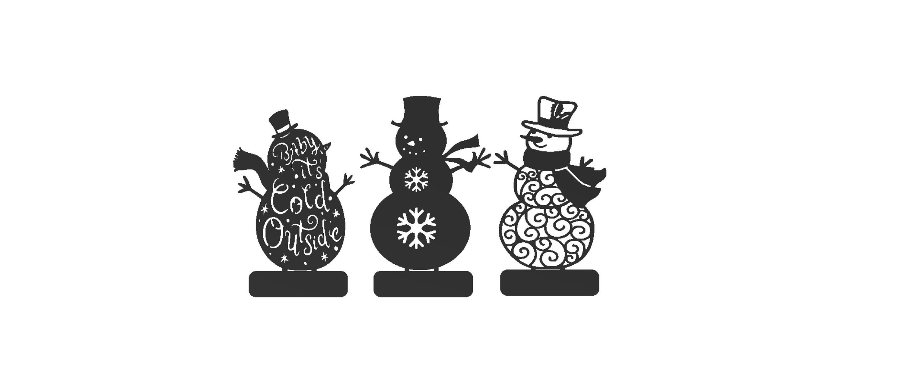 Snowman 3 Pack Standing DIY .DXF Files // Snowman Ideas // - Etsy UK