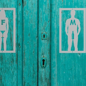 Funny Man Woman Restroom Dxf and Svg File / Bathroom Sign / Restaurant ...