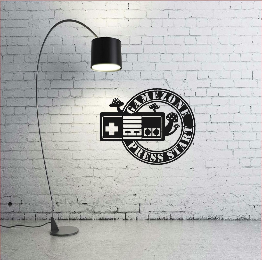 Gamer Zone DXF and SVG File / Press Start Sign / Game Room / Svg / Dxf ...