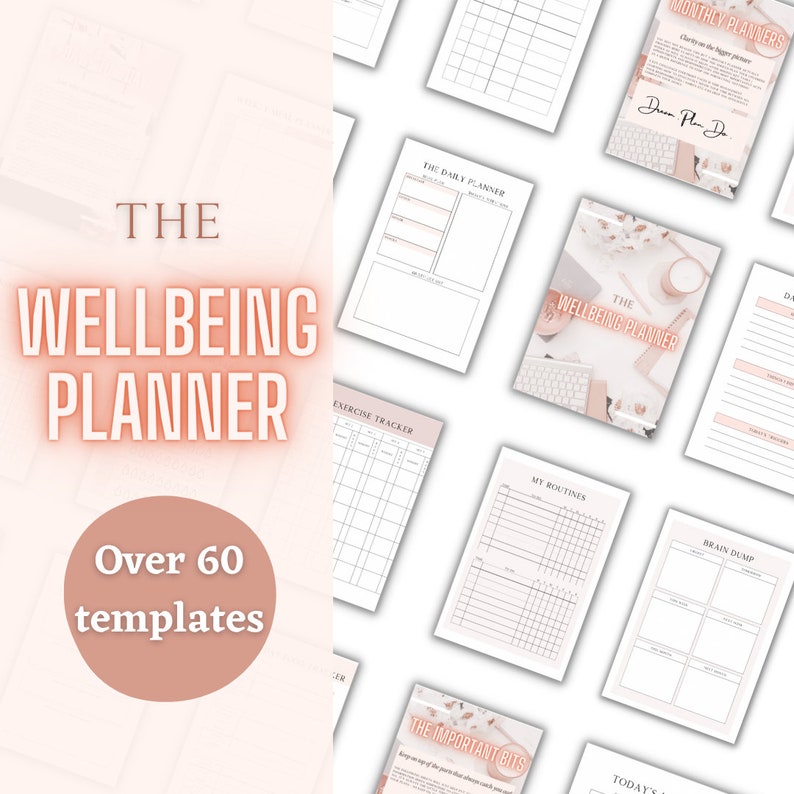 The Wellbeing Planner Printable // Habit Tracker / Mood Wellbeing ...