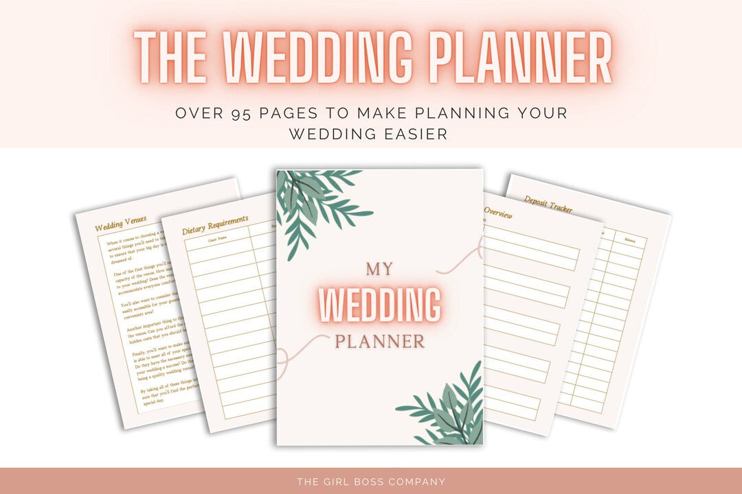 The Wedding Planner Printable // Wedding Guide Book Printable / Digital Wedding Planner ...