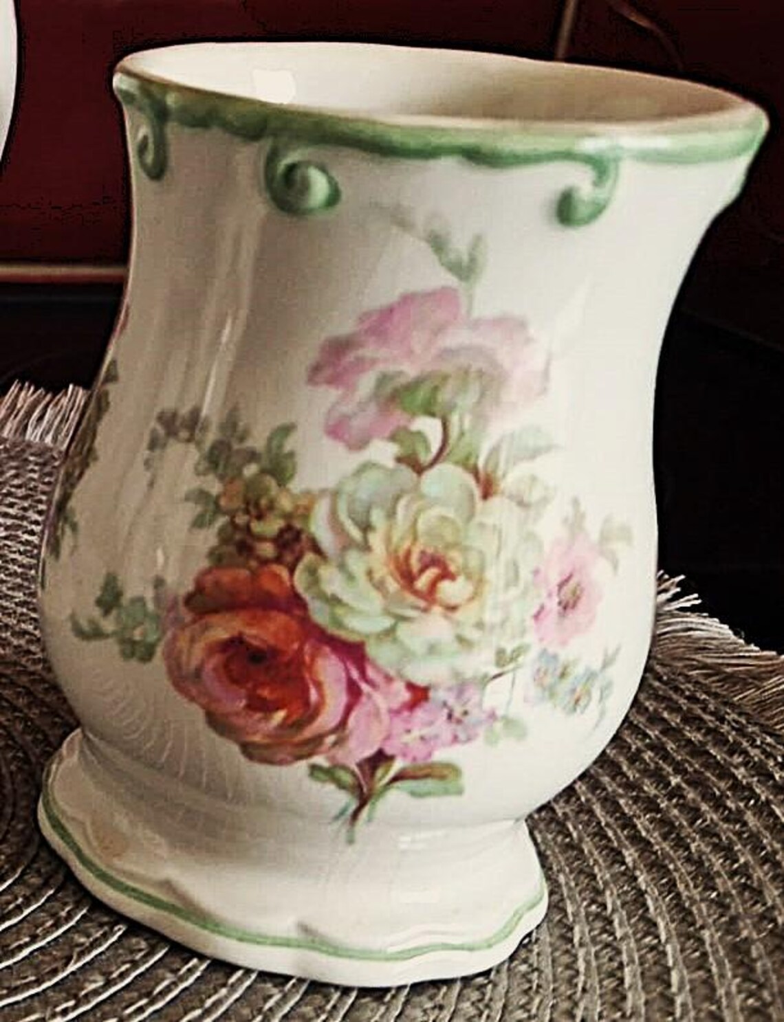 Vintage Royal Winton Pottery Ironstone Shabby Chic Style Chintz Vase ...