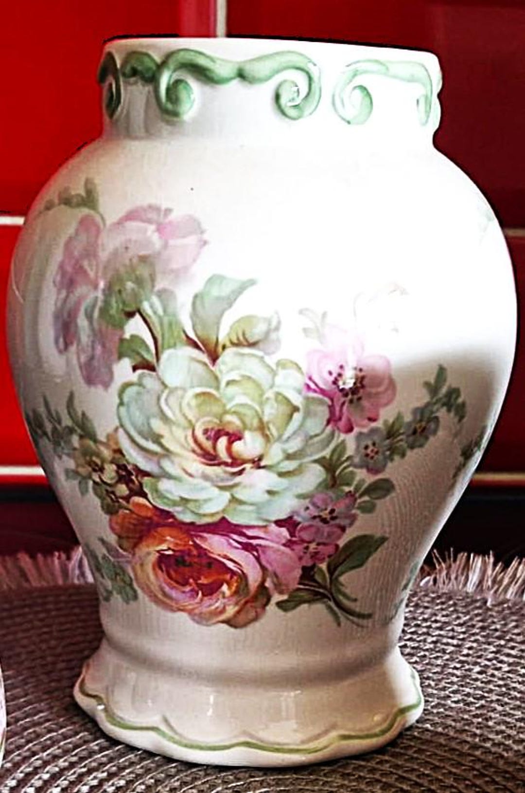 Vintage Royal Winton Pottery Ironstone Shabby Chic Style Chintz Vase ...