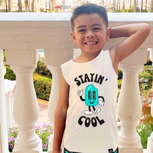 STAYIN' COOL Retro Ice Cream Tank Top for Boys, Boys Tanks, Boys Summer ...