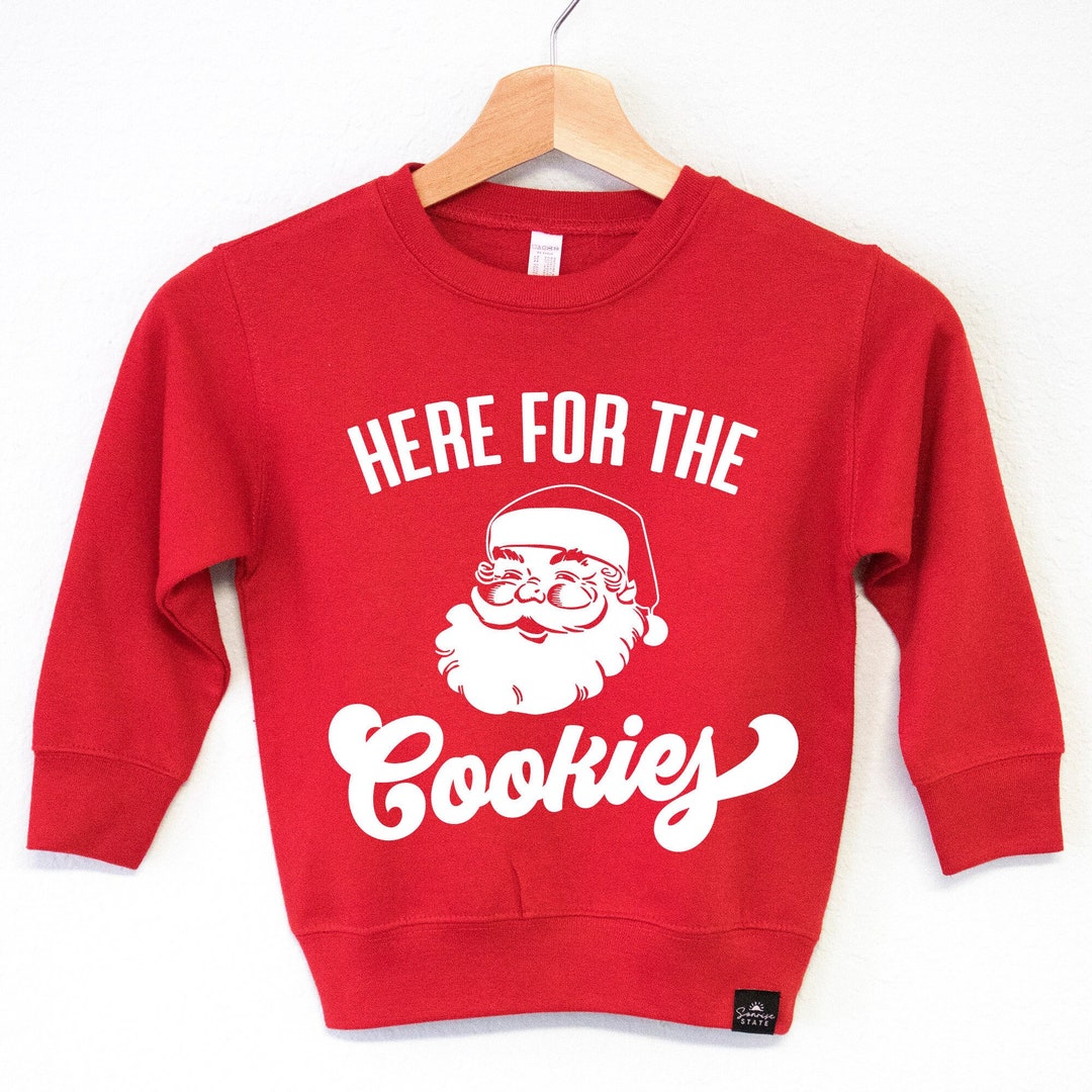 Here for the Cookies Santa Claus Boys Christmas Sweater, Kids Christmas ...