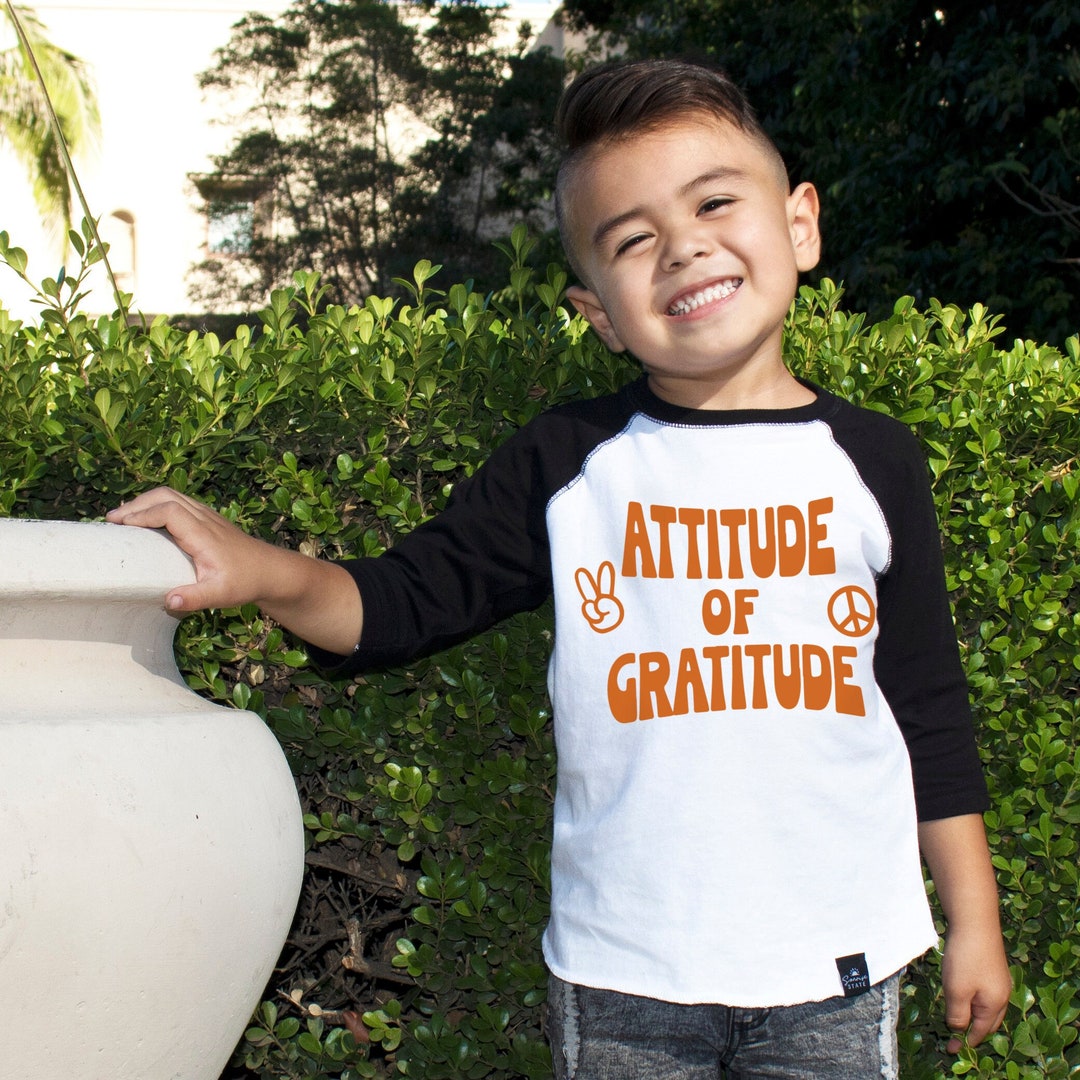 ATTITUDE of GRATITUDE Boys Thanksgiving T-shirt Baseball Tee, Kids ...