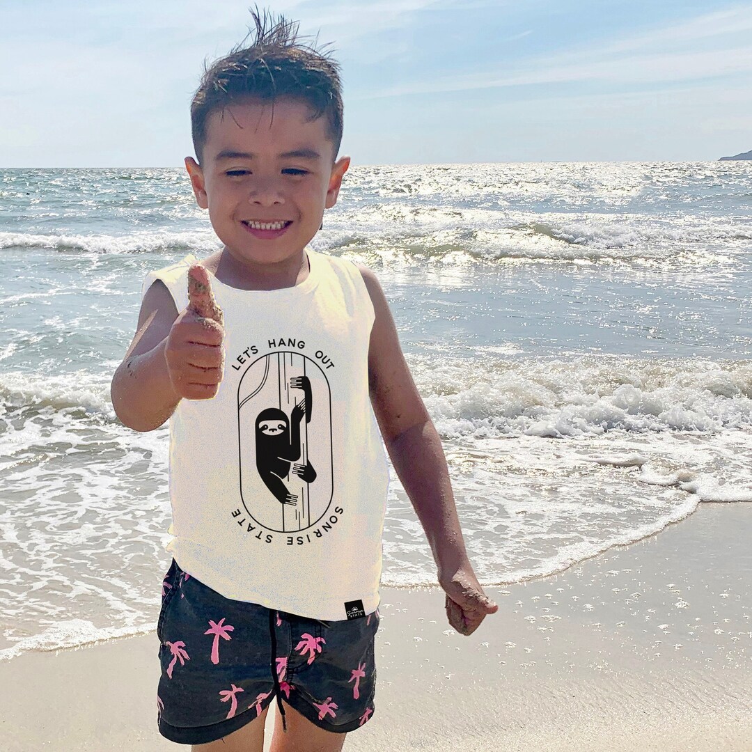 Let's Hang Out SLOTH Tank Top for Boys, Toddler Boys Tanks, Boys Summer ...