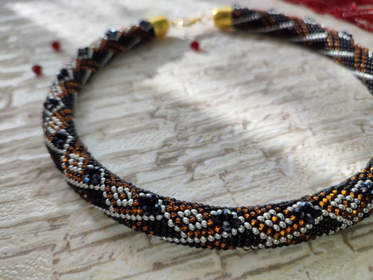 PDF Pattern Beaded Crochet Necklace Double-sided - Etsy