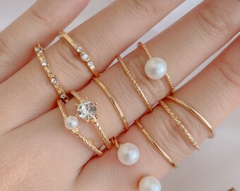 Stackable Pearl Ring - Etsy