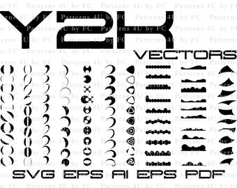 Y2K Aesthetic Vector Icons Bundle, 14 Vectors for Graphic Design, Logos ...