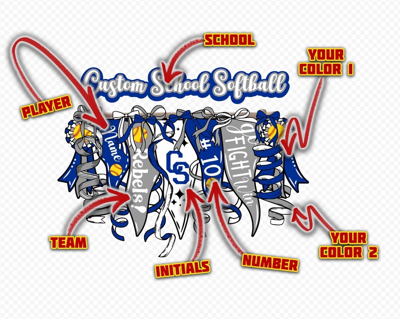 Personalized Softball Pennant PNG: Custom Team Design (digital Download ...