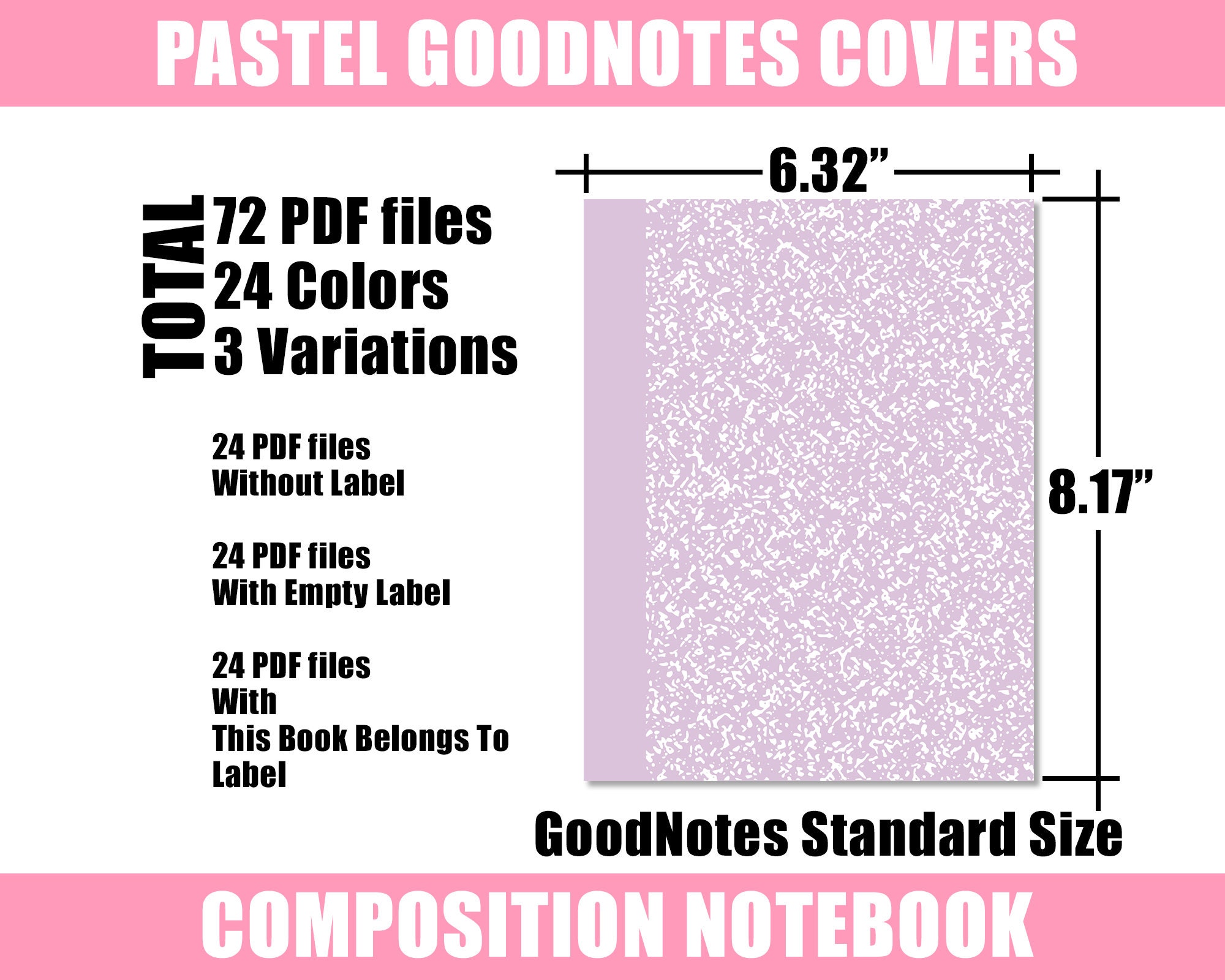 24 Pastel Goodnotes Covers, Goodnotes Cover, Pastel Composition Book ...