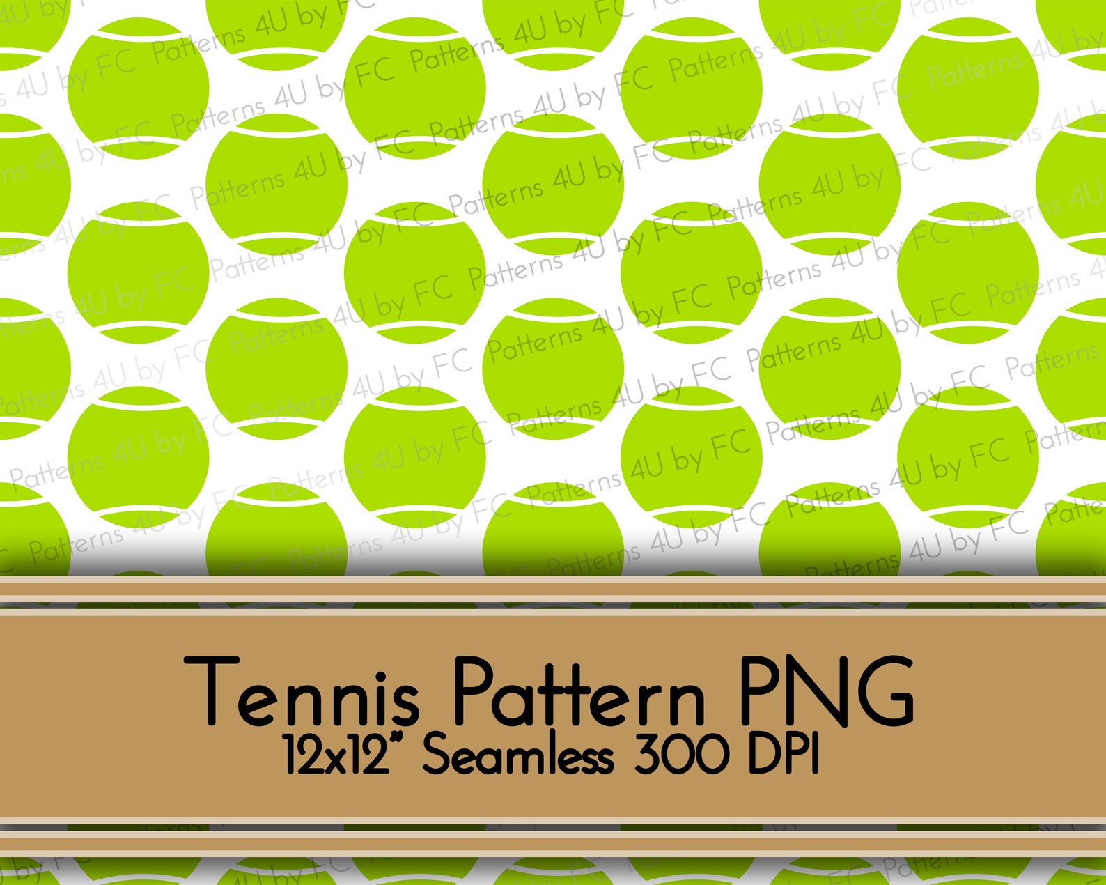 Tennis Ball PNG, Digital Paper PNG Seamless Pattern, Tennis Ball Print ...