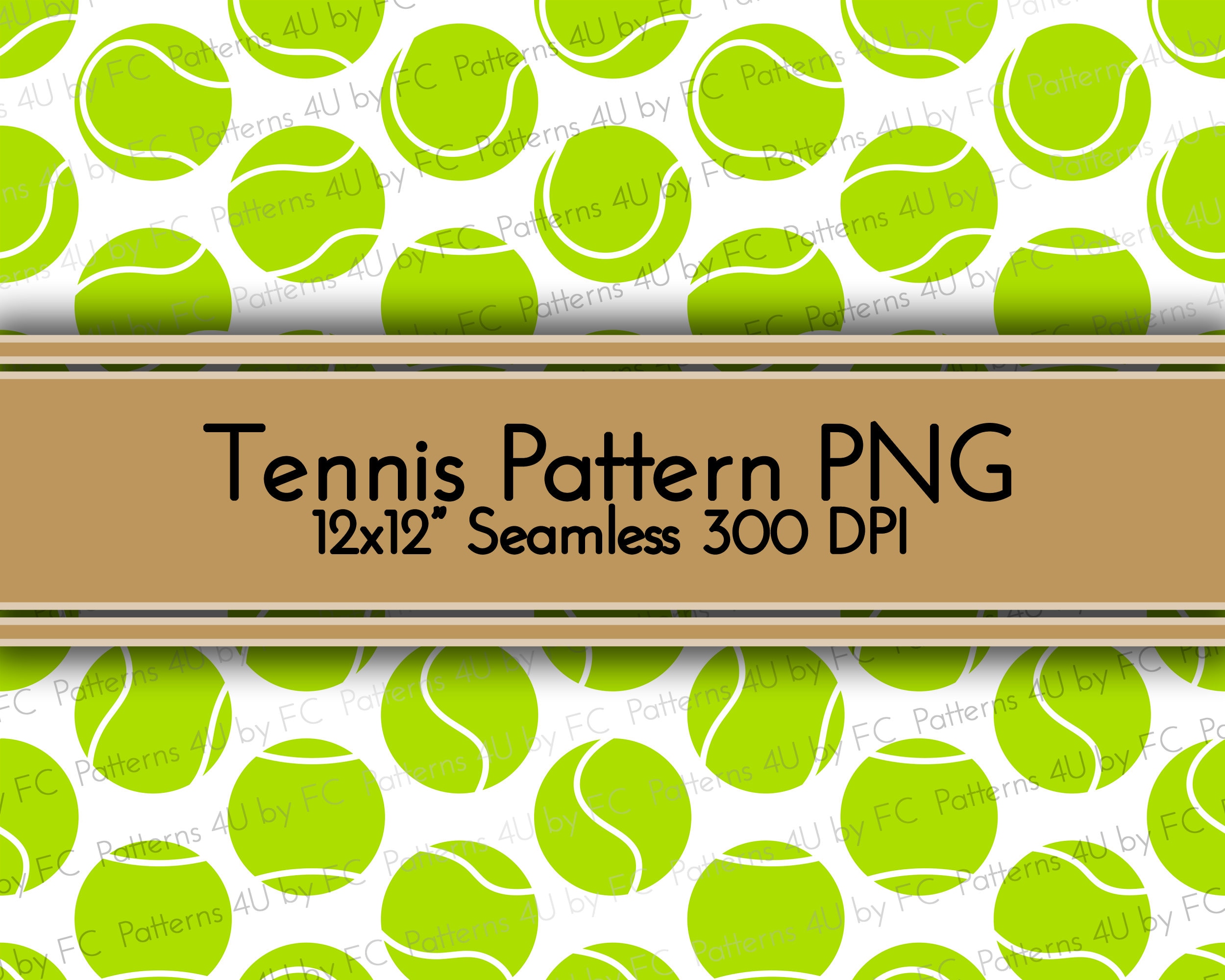 Tennis Digital Paper PNG Seamless Pattern, Tennis Ball Print, Digital ...