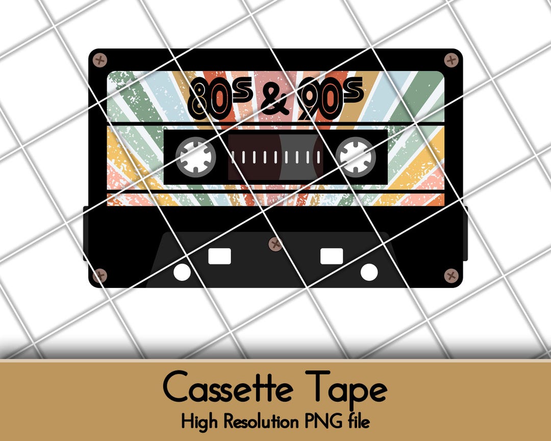 Retro Cassette Tape PNG Clipart: 80s & 90s Design (digital Download) - Etsy