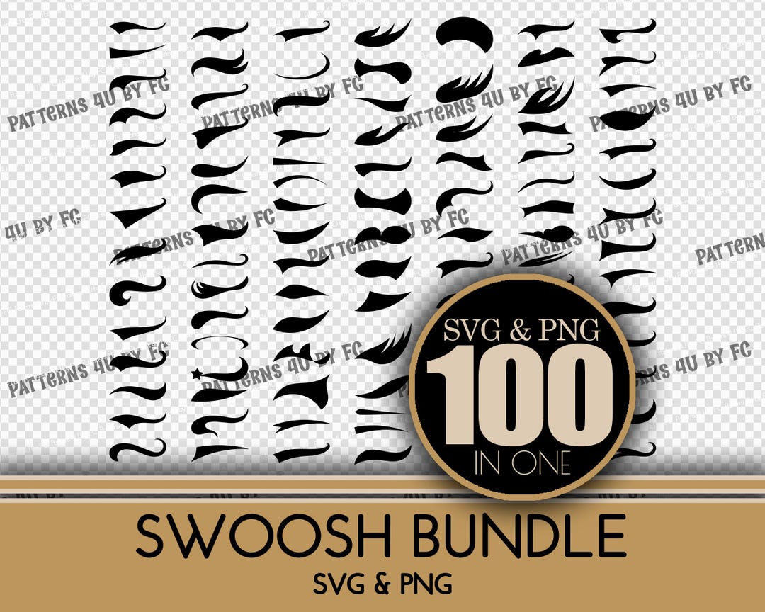100 Swoosh SVG PNG Bundle: Text Tails, Font Tails (digital Download) - Etsy