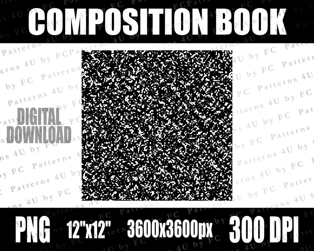 Composition Book Cover Digital Paper, Composition Notebook Digital ...